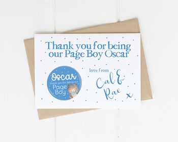 Personalised Page Boy Card And Badge By Heartstrings Online ...