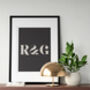 Personalised Initials Typography Print By AballoneStudio ...