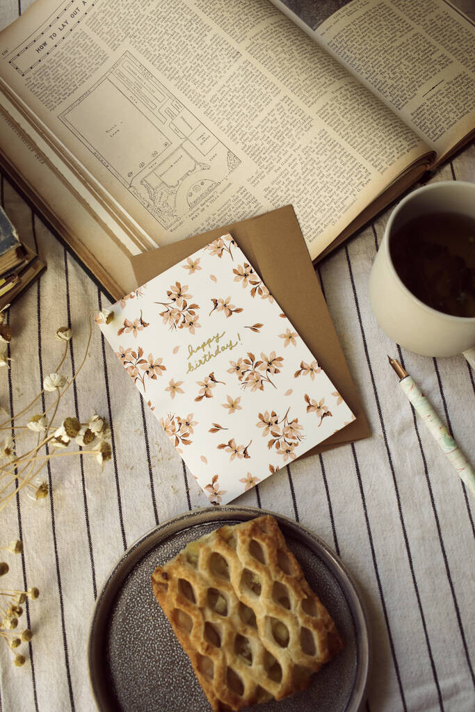 Ditsy Floral Pattern Cottagecore Birthday Card By Annie Dornan-Smith Design