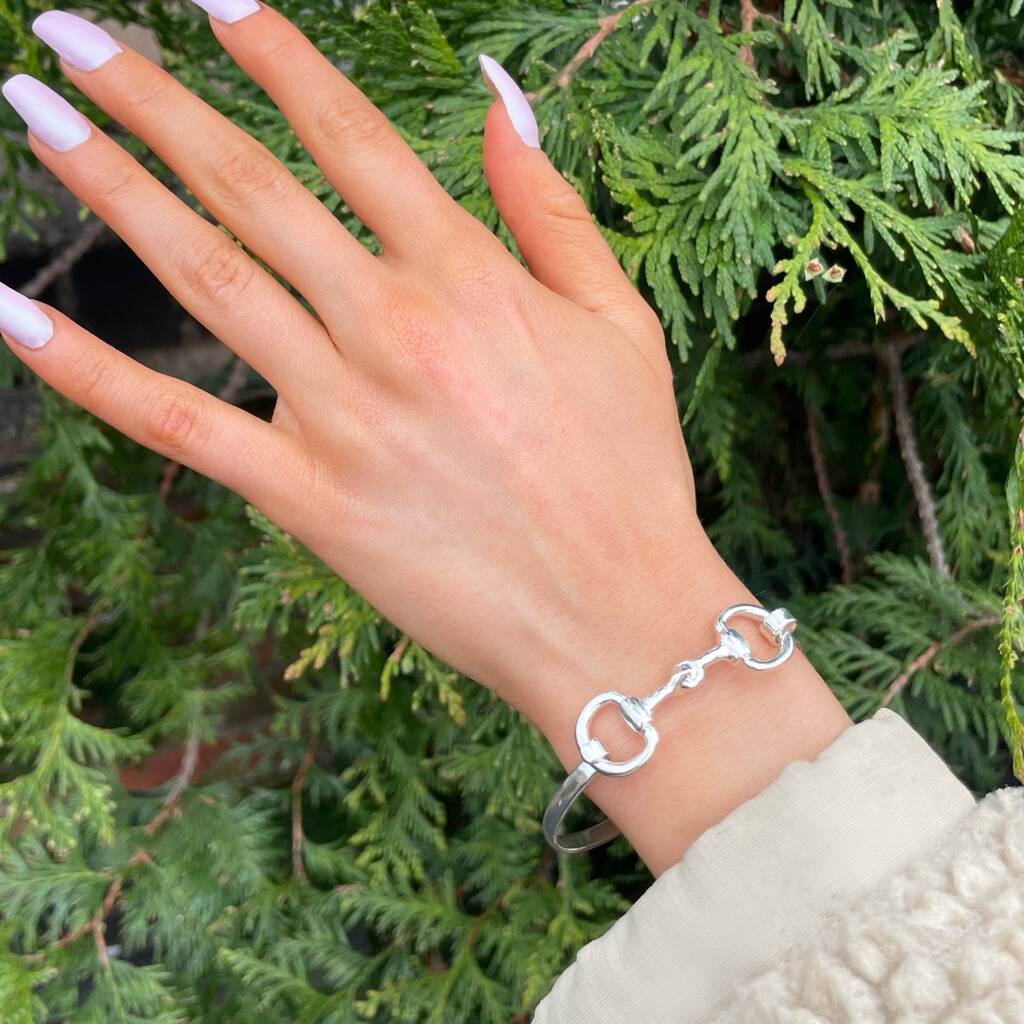 Sterling Silver Riding Snaffle Bangle For Small Wrist By Mon Bijoux ...