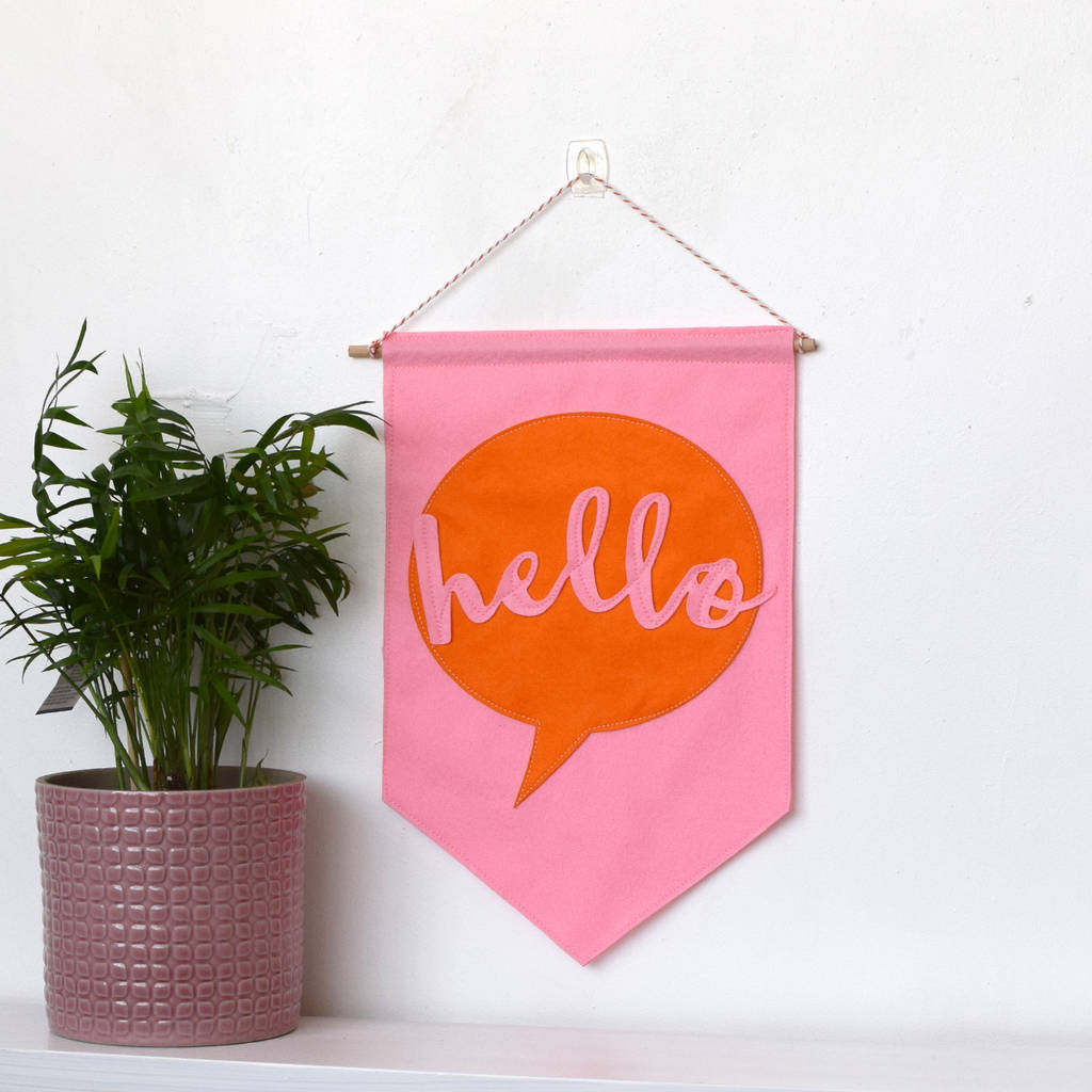Hello Banner Flag By House of Hooray | notonthehighstreet.com