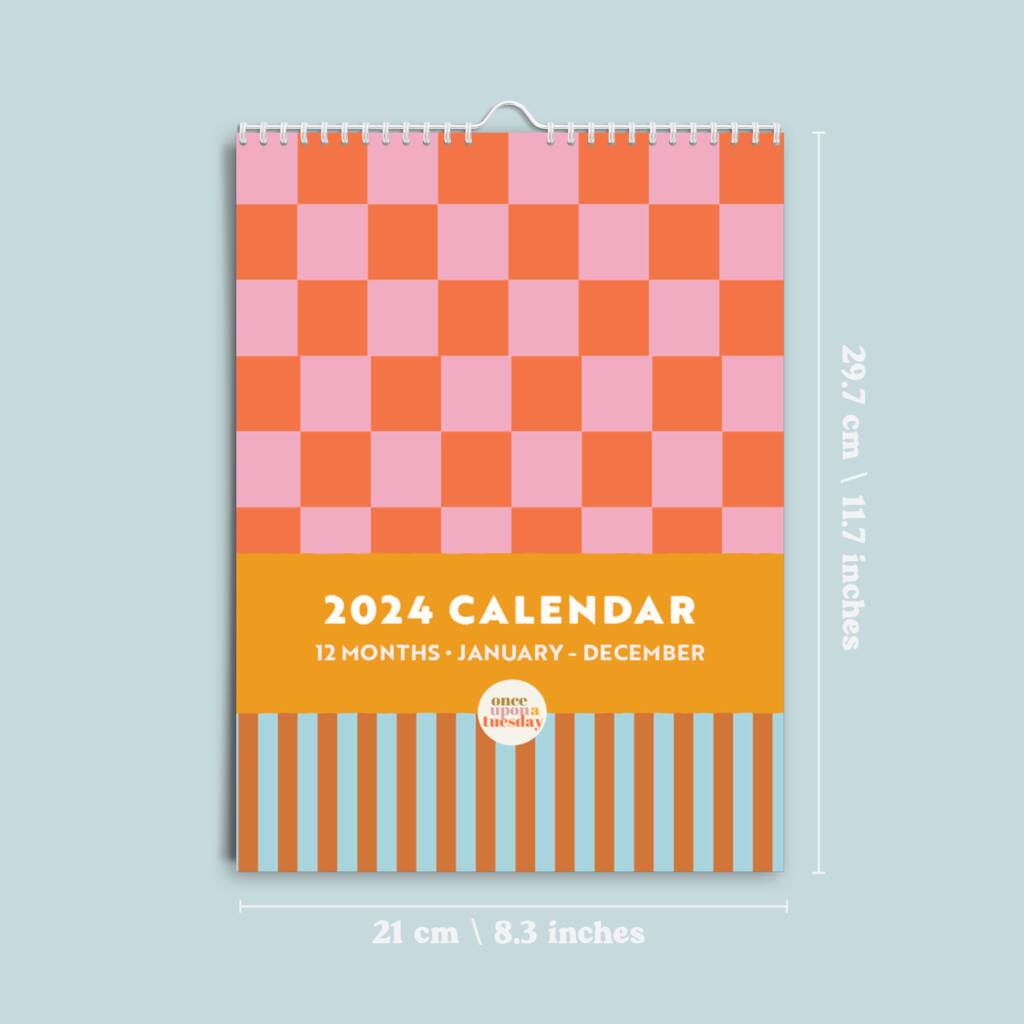 2024 Calendar | Checks And Stripes | A4 By Good Tuesday