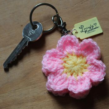 Crocheted Flower Keyring Letterbox Gift By Lovingly Handmade Crochet ...