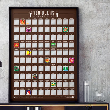 100 Beers Scratch Off Bucket List Poster By Gift Republic ...