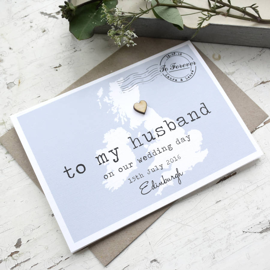 Personalised To My Husband On Our Wedding Day Card By Paper And Inc Personalised To My Husband On Our Wedding Day Card By Paper And Inc