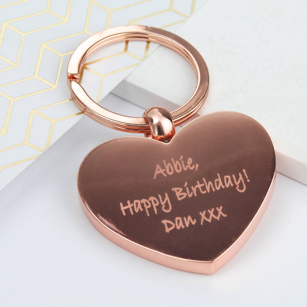 Personalised Silver Or Rose Gold Heart Keyring By Penelopetom ...