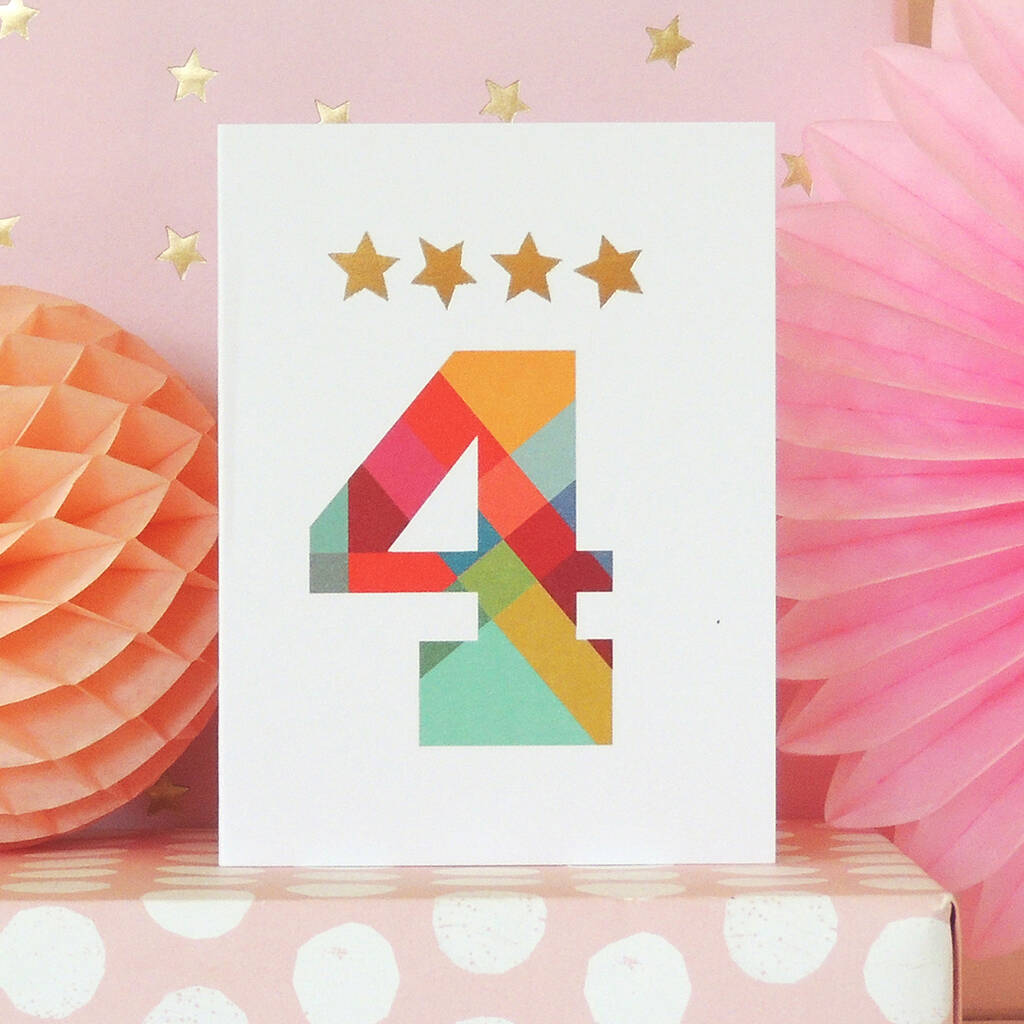 Girls' Fourth Birthday Card Pack By Kali Stileman Publishing ...