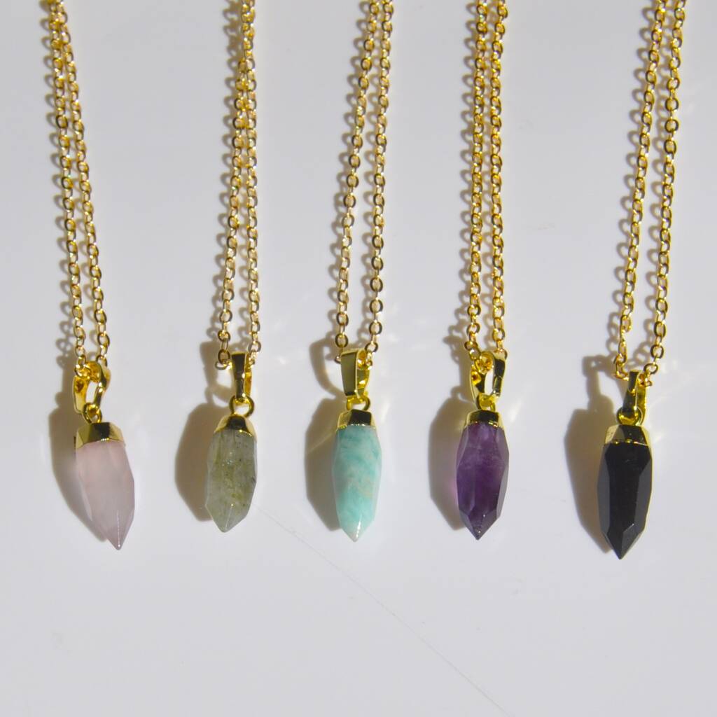 Dainty Crystal Point Necklace By Arora London