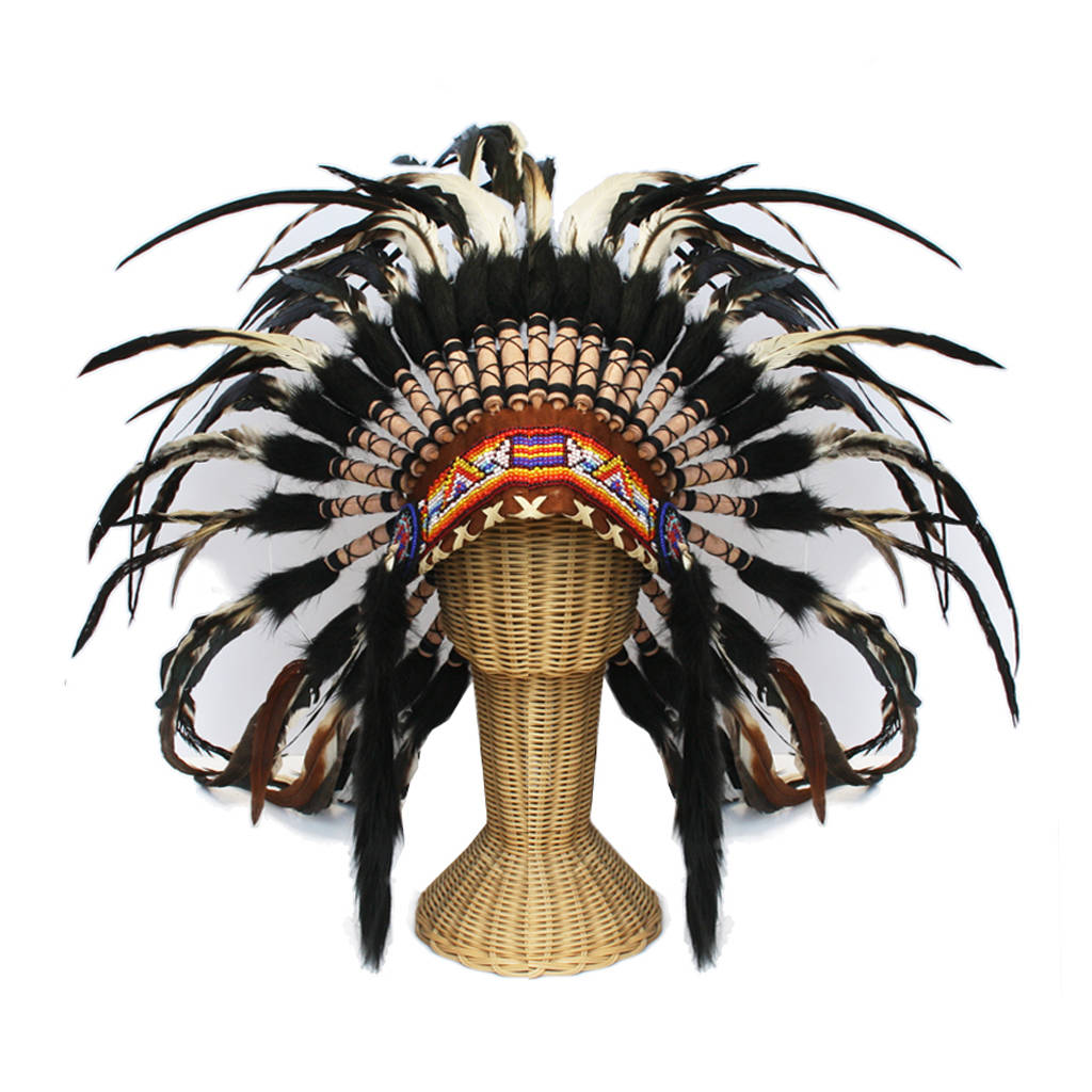 Great Plains Indian Chief Feather Headdress By The Gorgeous Company ...