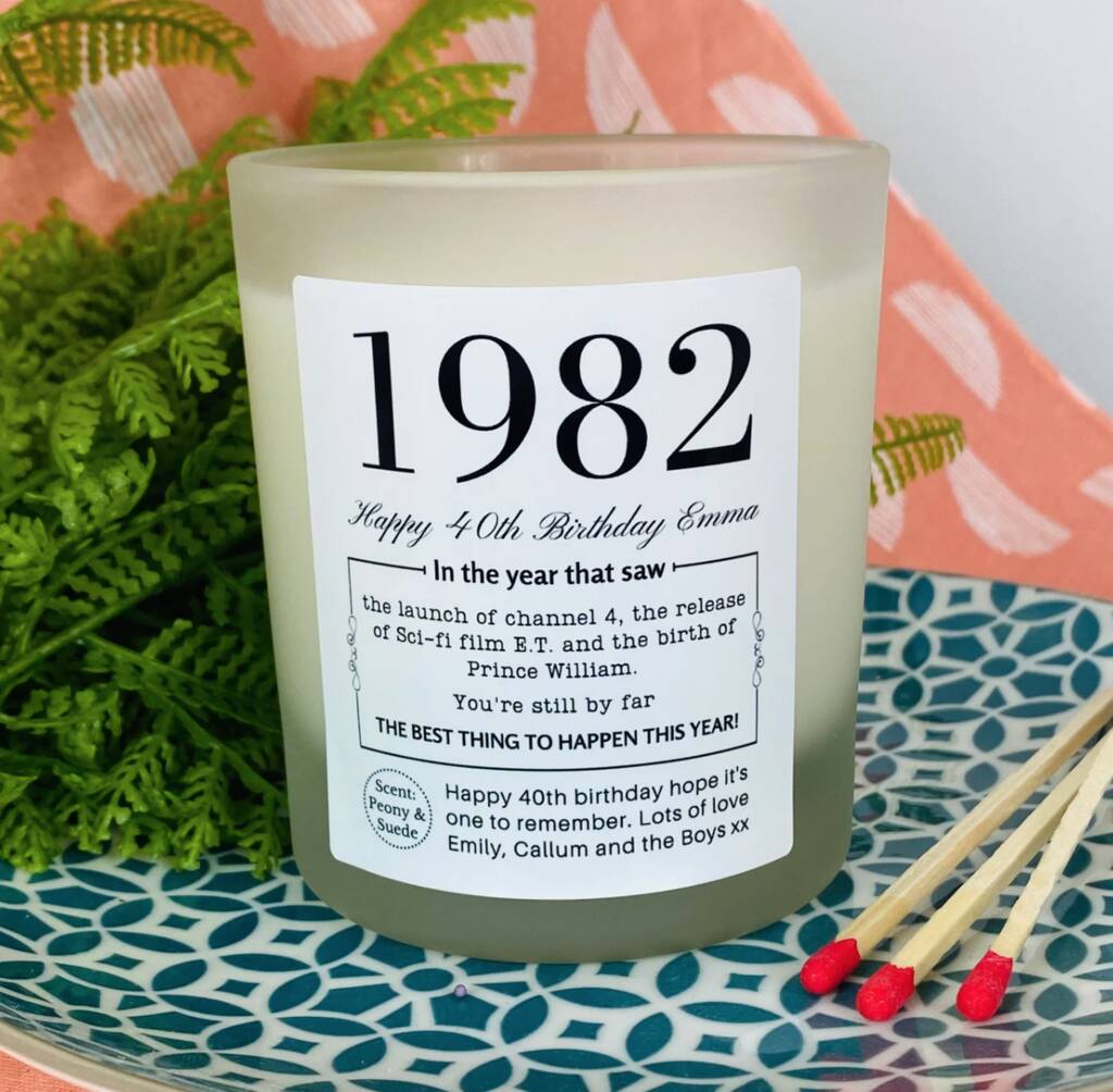Personalised 40th Birthday Milestone Candle By The Fire Shack ...