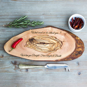 Personalised Rustic Olive Wood Chopping Board By The Rustic Dish ...