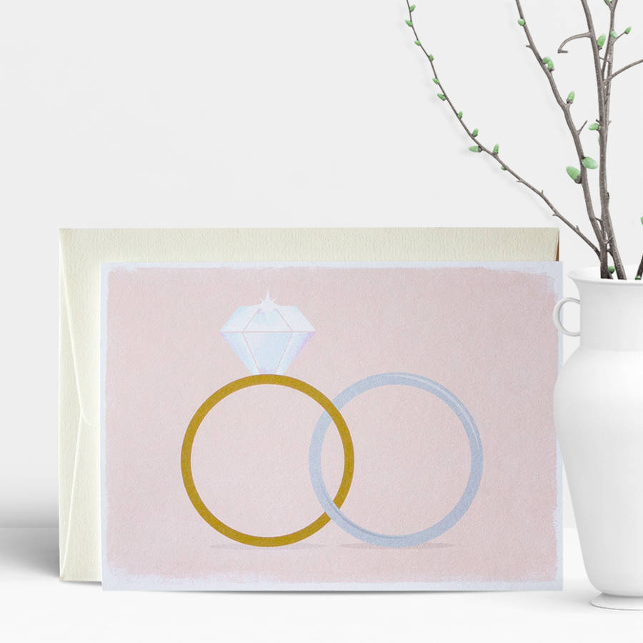 wedding or engagement rings greeting card by duke & rabbit ...