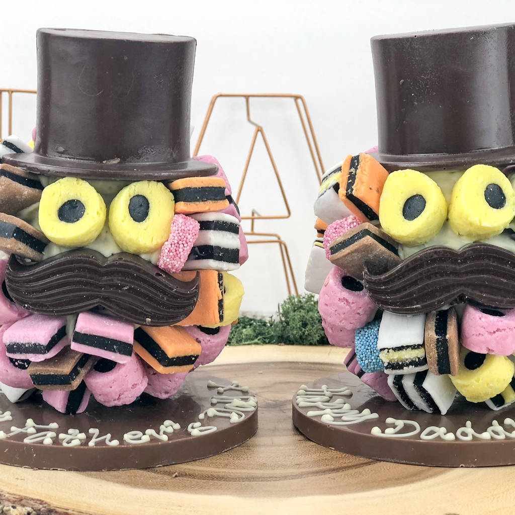 allsorts hat and moustache chocolate head by sweet trees ...