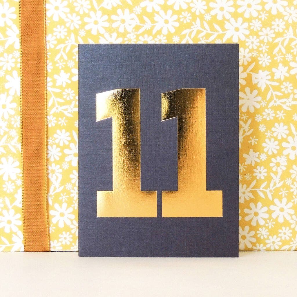 Mini Gold Foiled Number Eleven Card By Kali Stileman Publishing ...
