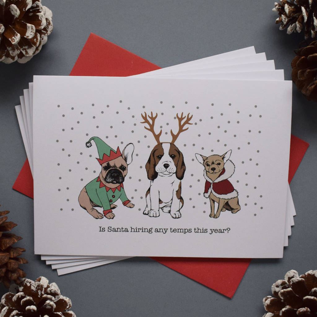 Funny Dogs Christmas Card Or Pack By Highland Jungle Funny Dogs Christmas Card Or Pack By Highland Jungle