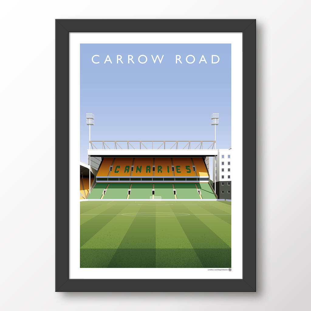 Norwich City Carrow Road From The Centre Circle Poster By Matthew J I ...