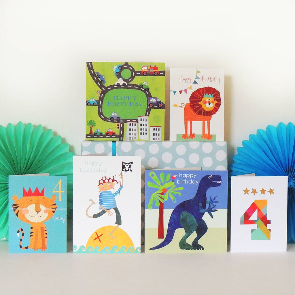 Boy's Fourth Birthday Card Pack By Kali Stileman Publishing ...
