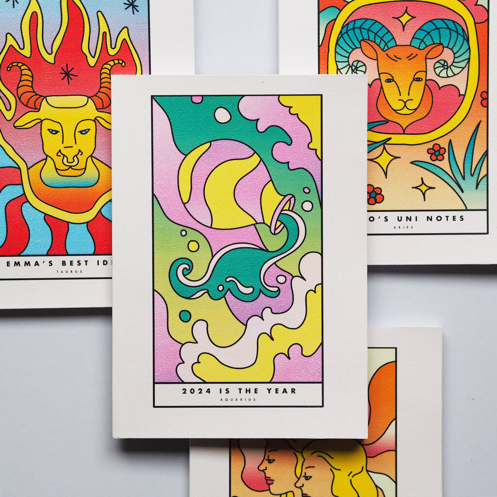 Personalised Zodiac Sign Illustrated Notebook By Another Day Journals