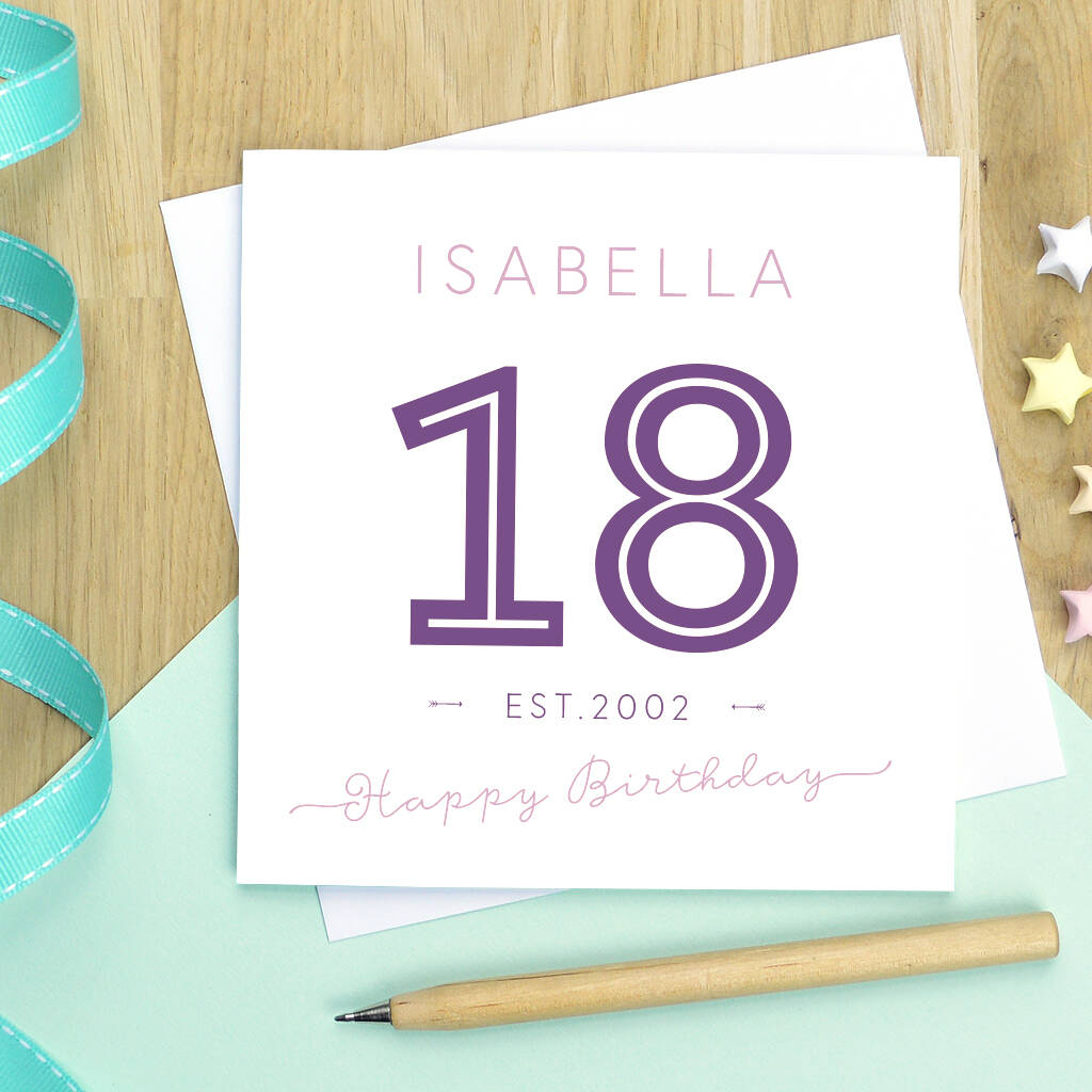 Established 18th Birthday Card By Pink And Turquoise ...