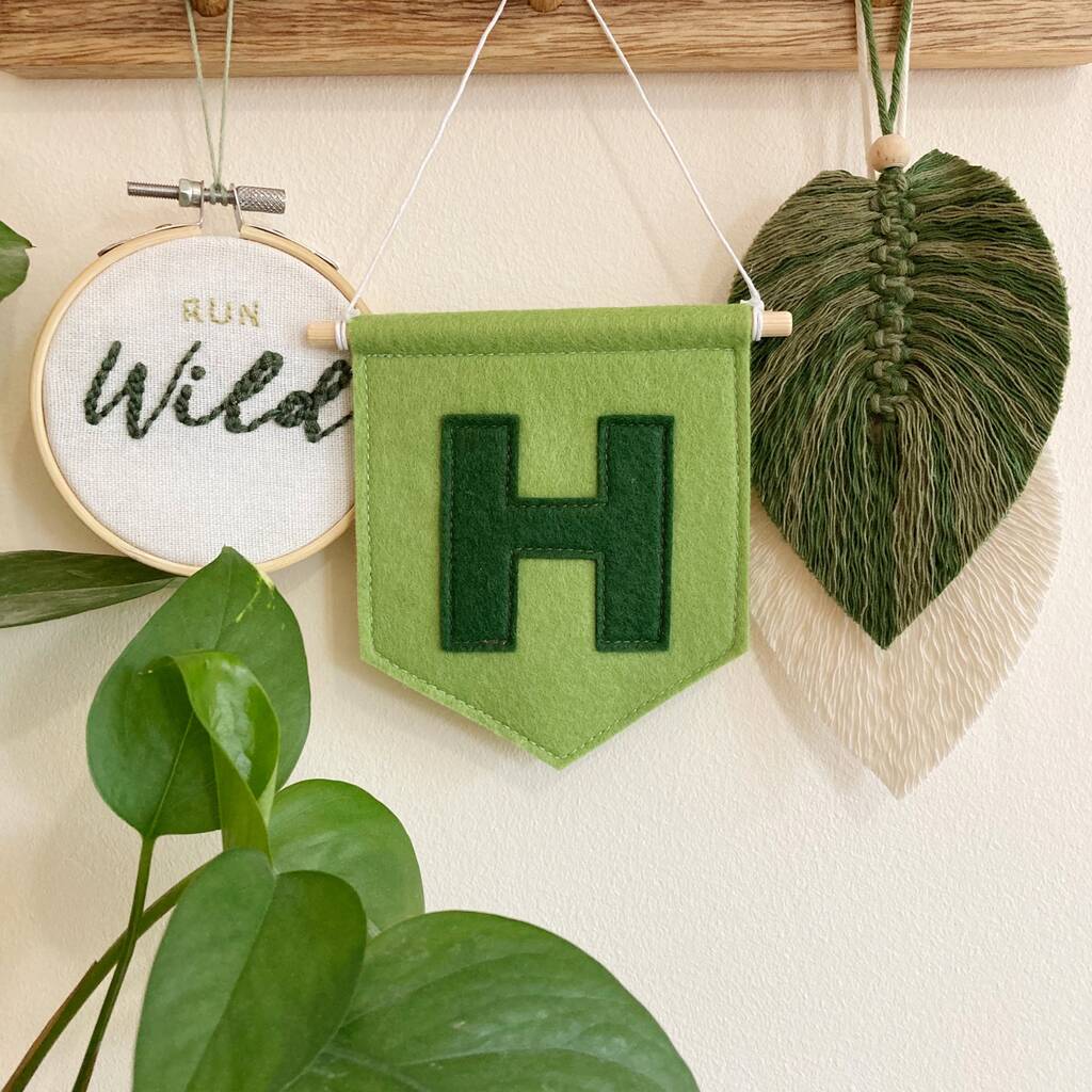 Initial Felt Banner Personalised Letter Flag By Forged in Fables ...