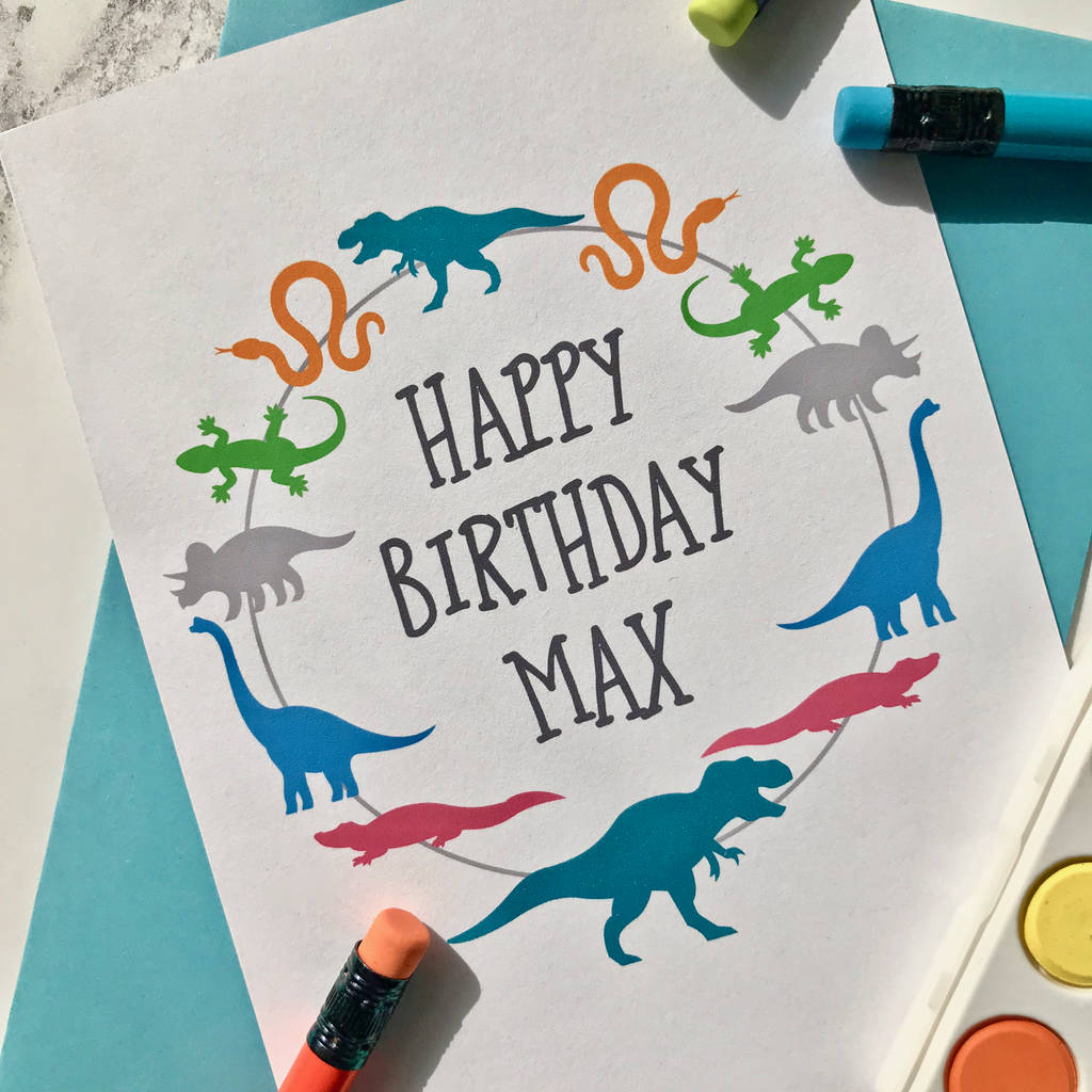 Personalised Dinosaur Birthday Card By Adam Regester Design 