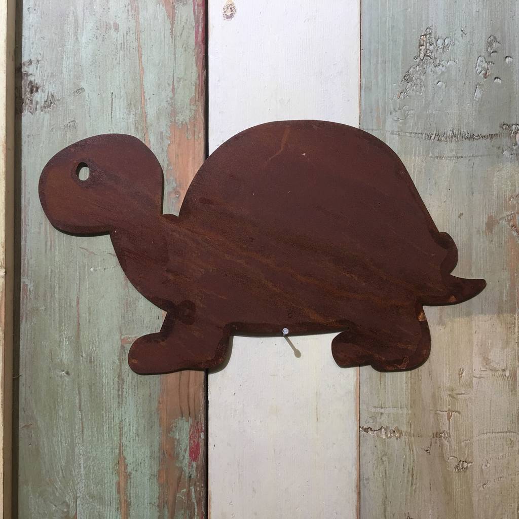 Rusted Metal Turtle Tortoise Garden Sign Ornament By The Rustic ...