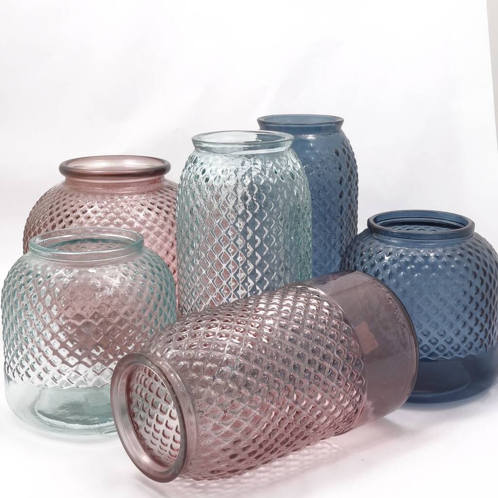 Recycled Glass Vase | 28cm 'diamond' | Six Colours By The Recycled ...