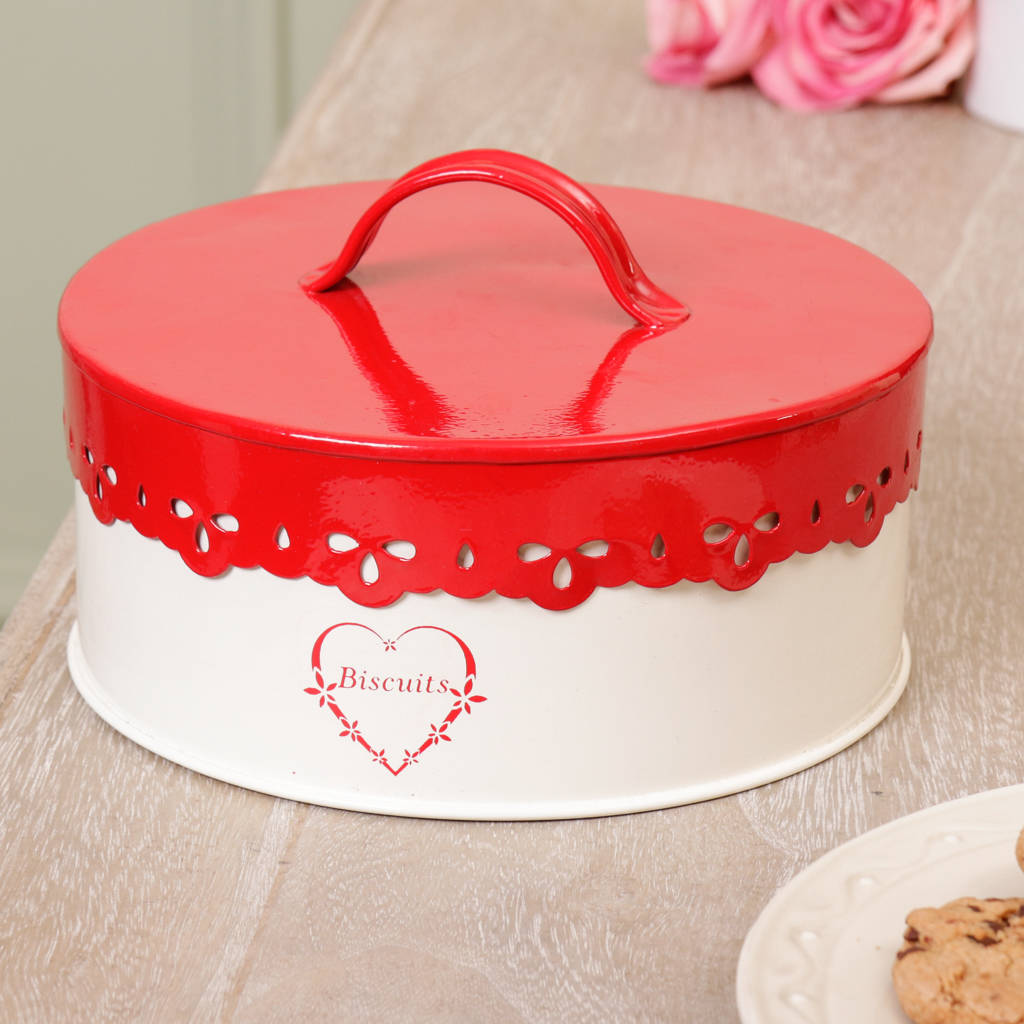 Berry Red And White Biscuits Tin By Dibor | notonthehighstreet.com