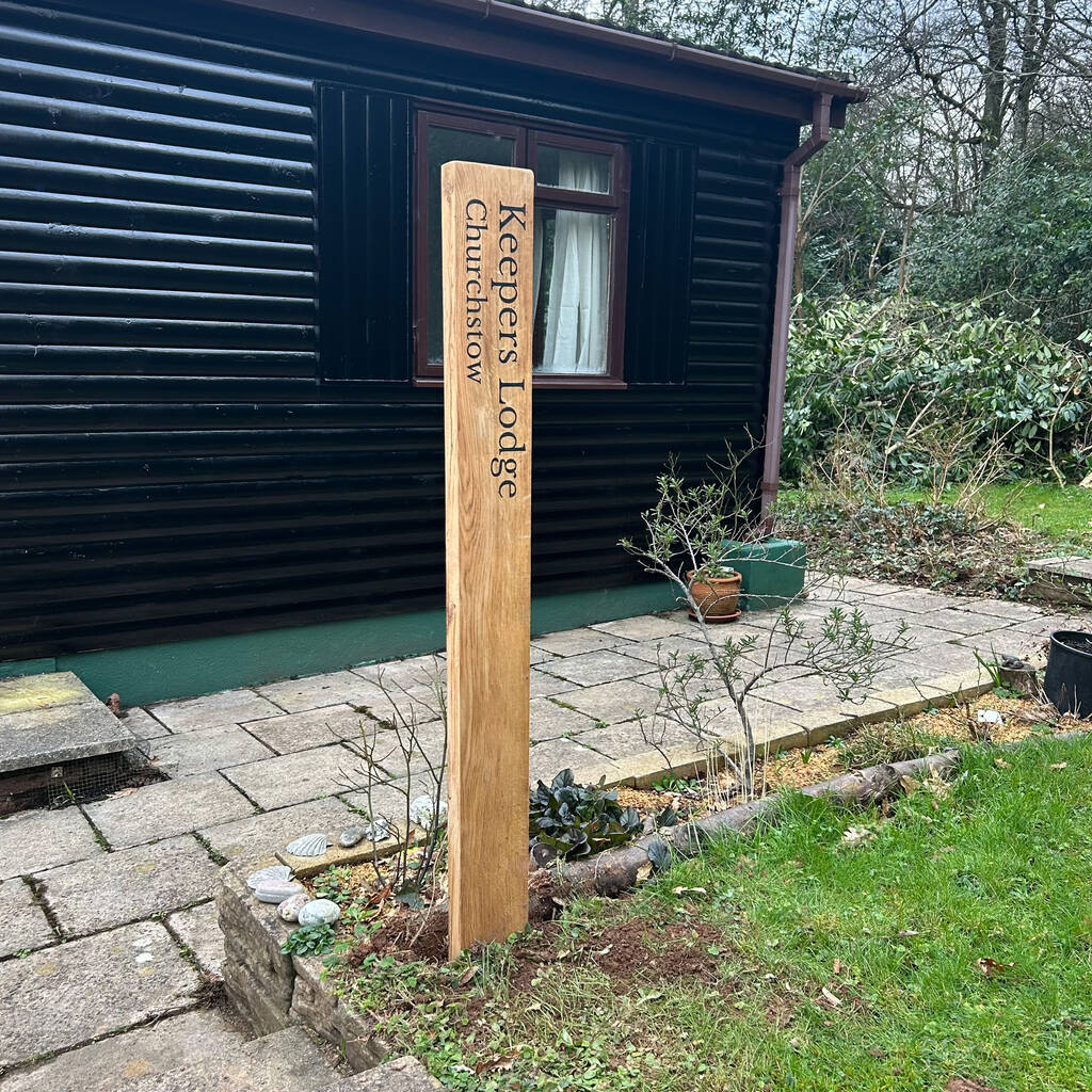 Wide House Sign Post, Made From Solid Oak By Grain Designs ...