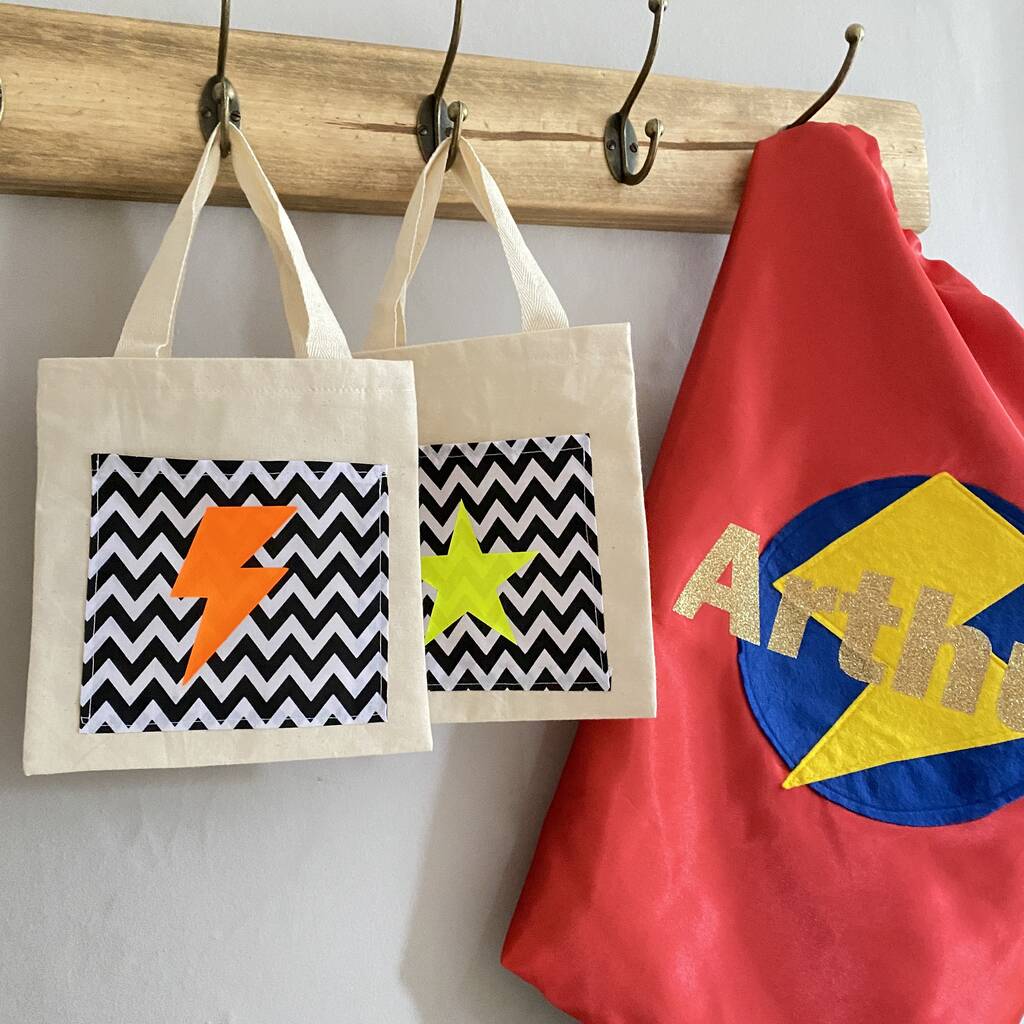 Canvas Superhero Tote Bag With Pocket By Robin's Bobbins