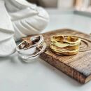 Adjustable Thick Hammered Silver Irregular Wave Ring By The Colourful ...