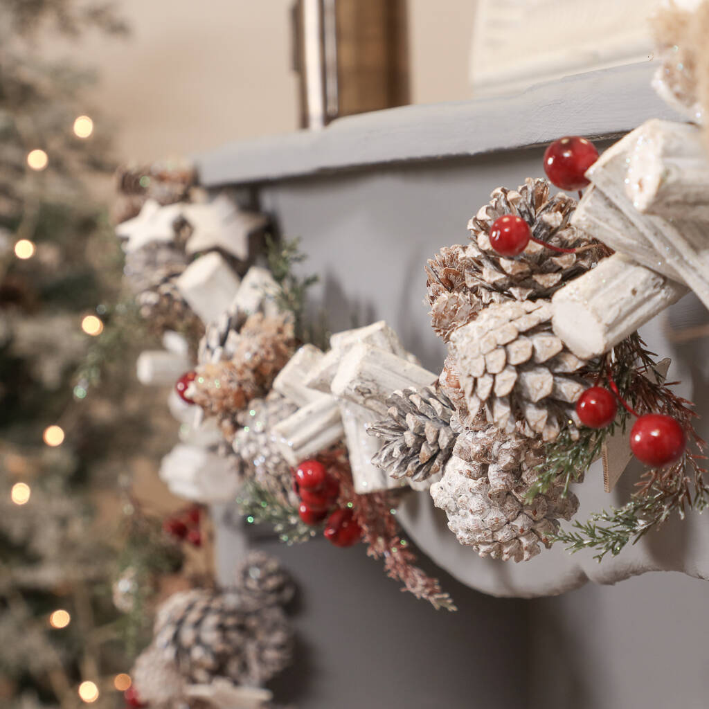 Frosted Nordic Christmas Pine Cone Garland By Dibor ...