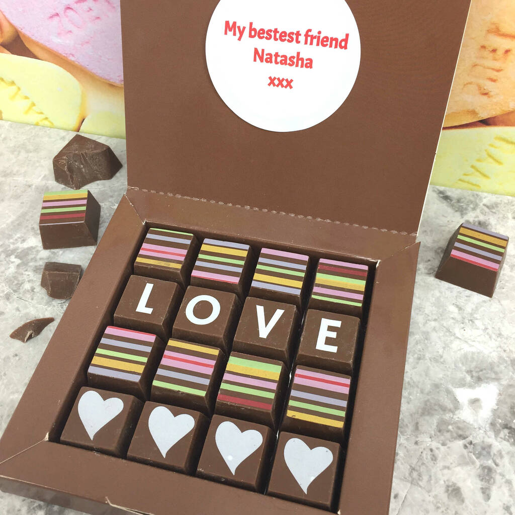 Personalised Message Love And Hearts Chocolates By Cocoapod Chocolates ...