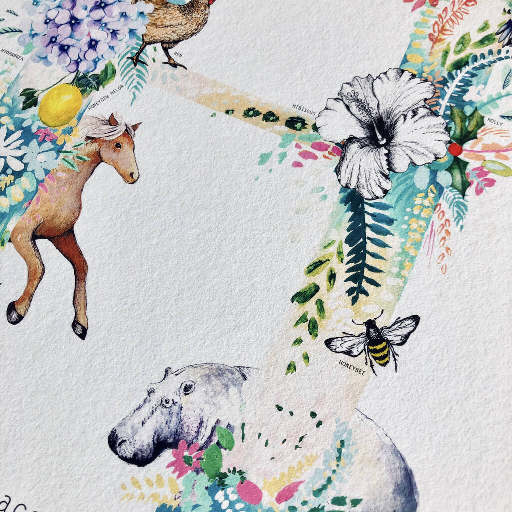 Personalised A To I Pastel Wildlife Letter Print By Charlotte Jones ...