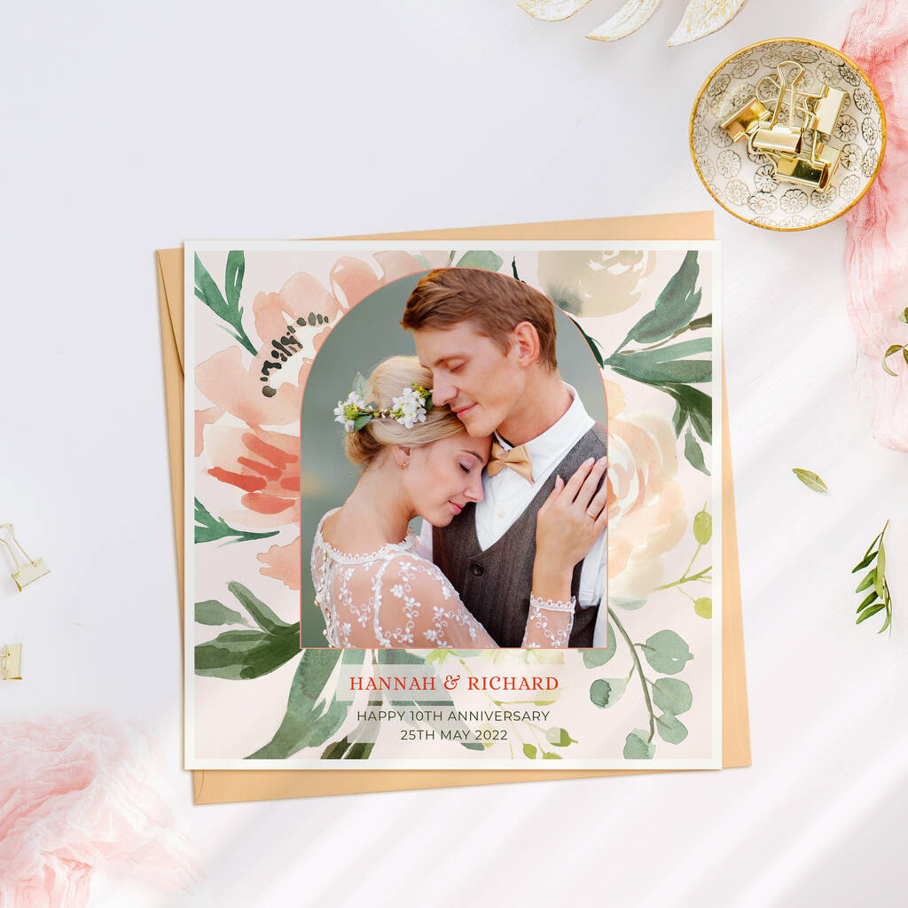 Personalised Wedding Anniversary Card With Photo By Lisa Marie Designs 