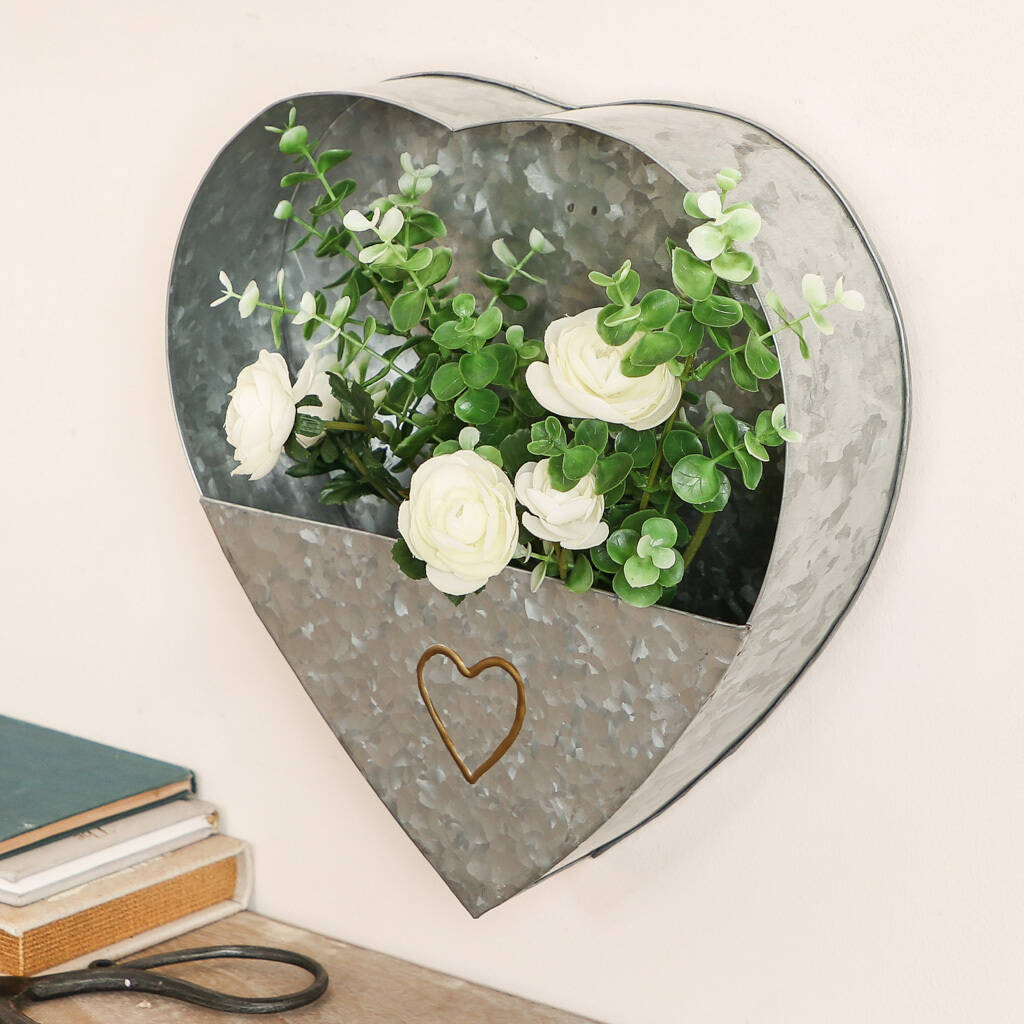 wall mounted zinc personalised heart planter by dibor ...