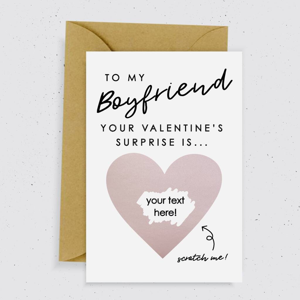 'To My Boyfriend' Valentines Scratch Card/Three Colours By momo+boo