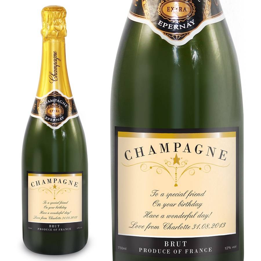 Personalised Classic Label Champagne Bottle With Box By Sassy Bloom As Personalised Classic Label Champagne Bottle With Box By Sassy Bloom As
