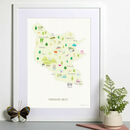 Map Of Yorkshire Dales National Park Art Print By Holly Francesca ...