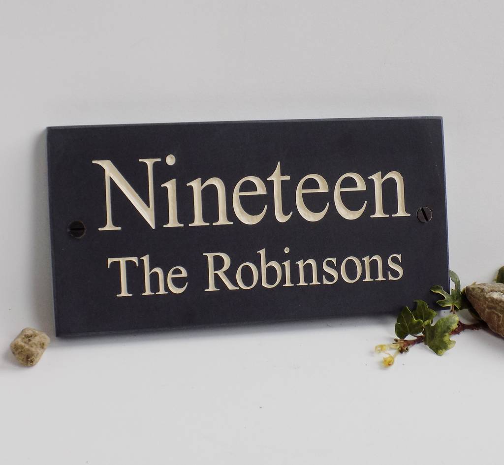 personalised slate house sign by england signs | notonthehighstreet.com