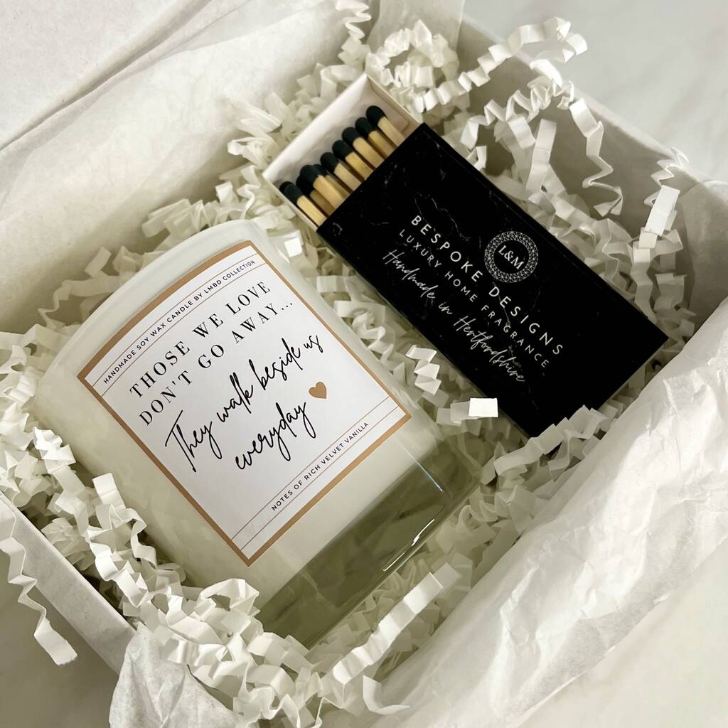 Sympathy Candle Gift Set Those We Love Don't Go Away By L&M Bespoke ...