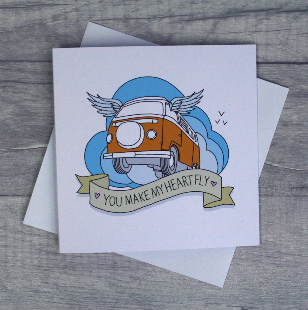 Personalised Campervan Card Split Bay T25 By Ros Jelbert Ingram