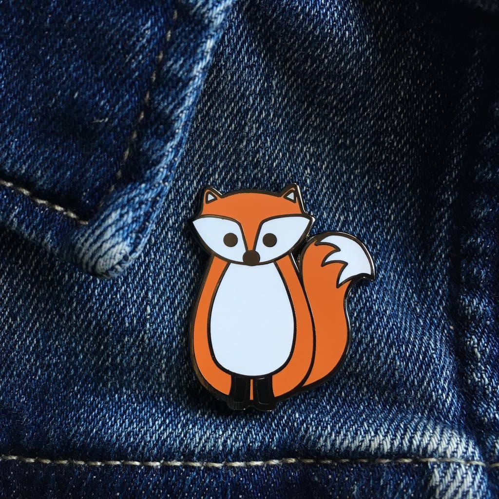fox enamel pin by chameleon wall art | notonthehighstreet.com