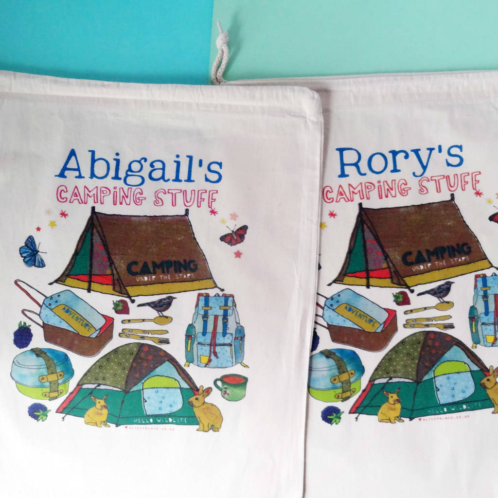 personalised camping sack by alice palace | notonthehighstreet.com