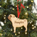 Personalised Pug Dog Wooden Tree Decoration By Hoobynoo ...