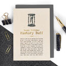 History Buff Birthday Card By Coulson Macleod | notonthehighstreet.com
