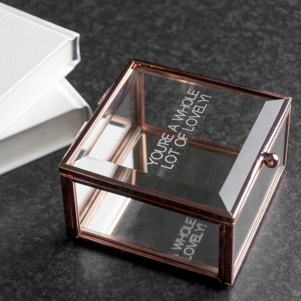 Personalised Rose Glass Trinket Box By JUNGLEY | notonthehighstreet.com