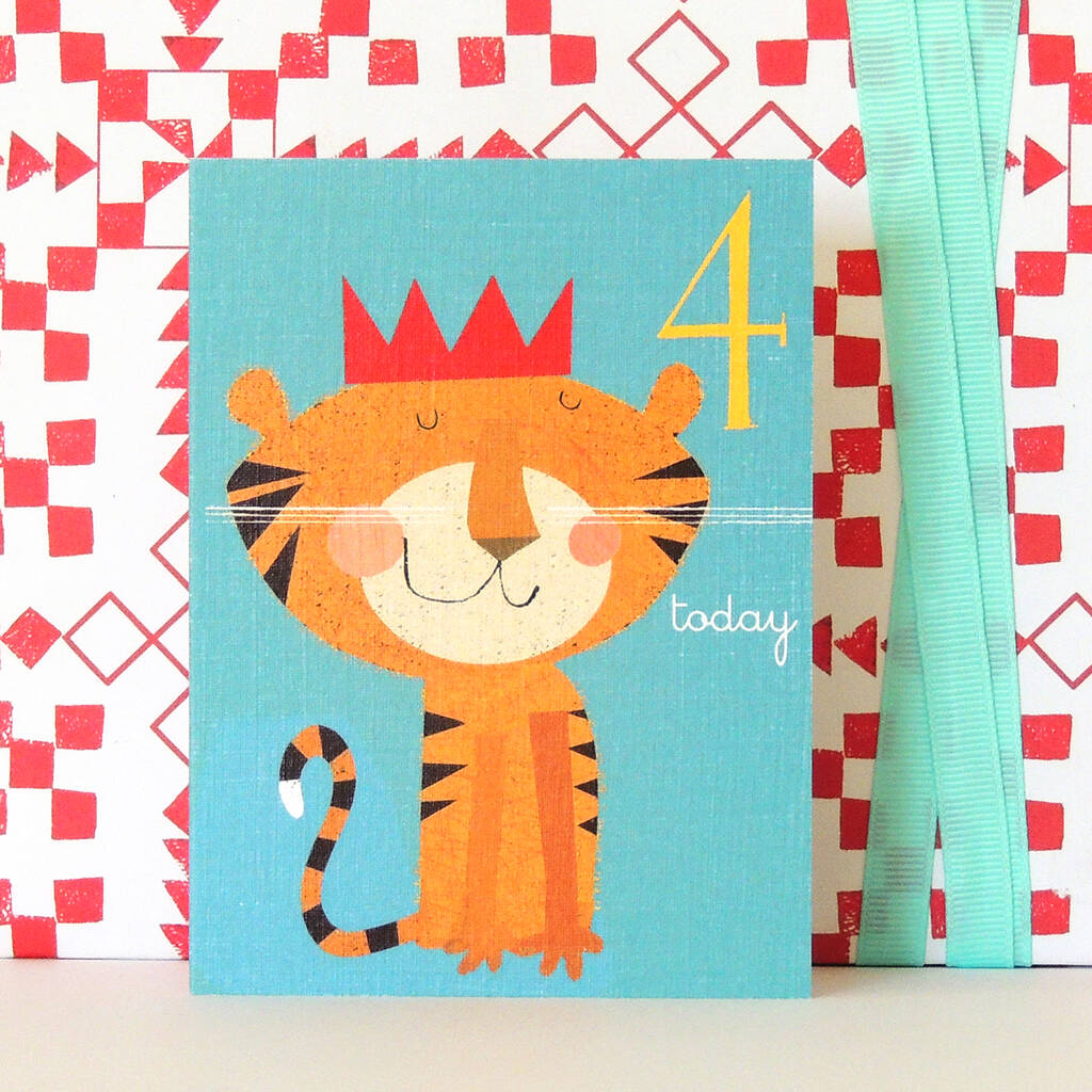 Mini Tiger 4th Birthday Card By Kali Stileman Publishing