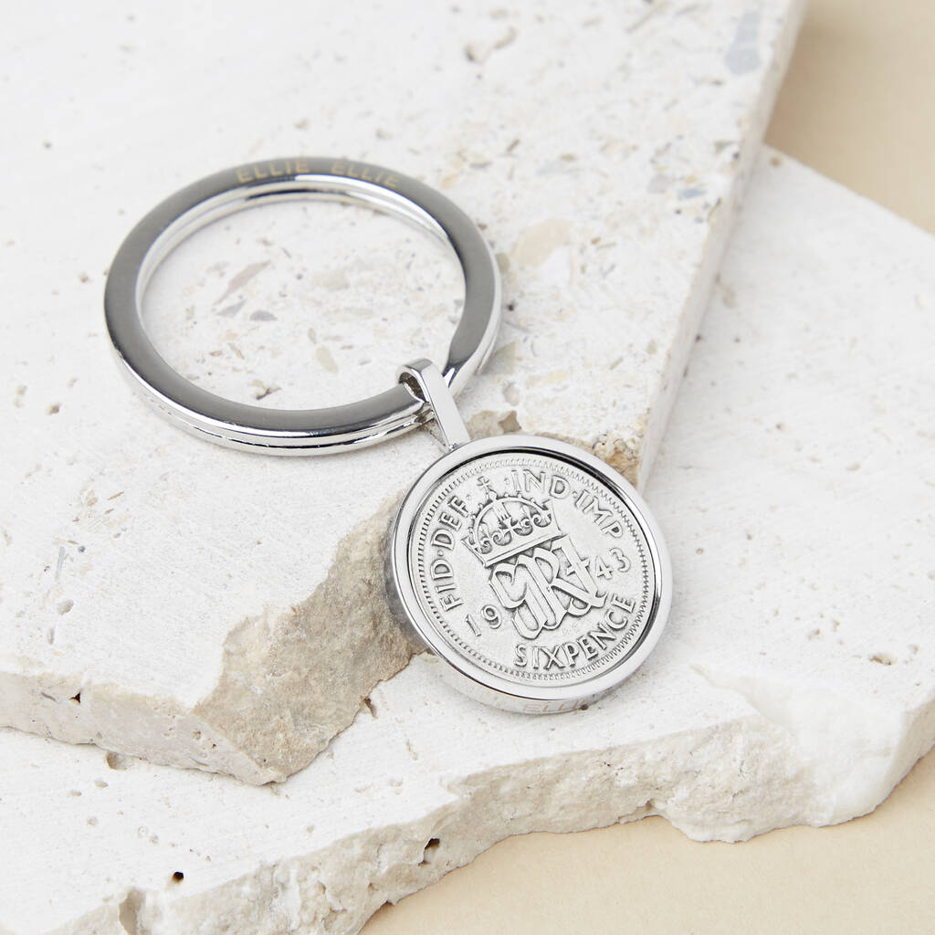 80th Birthday Sixpence Coin Keyring By Ellie Ellie | notonthehighstreet.com