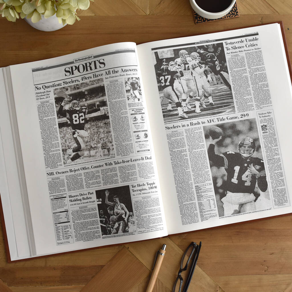 Pittsburgh Steelers Personalised Gift Newspaper Book By Historic Newspapers